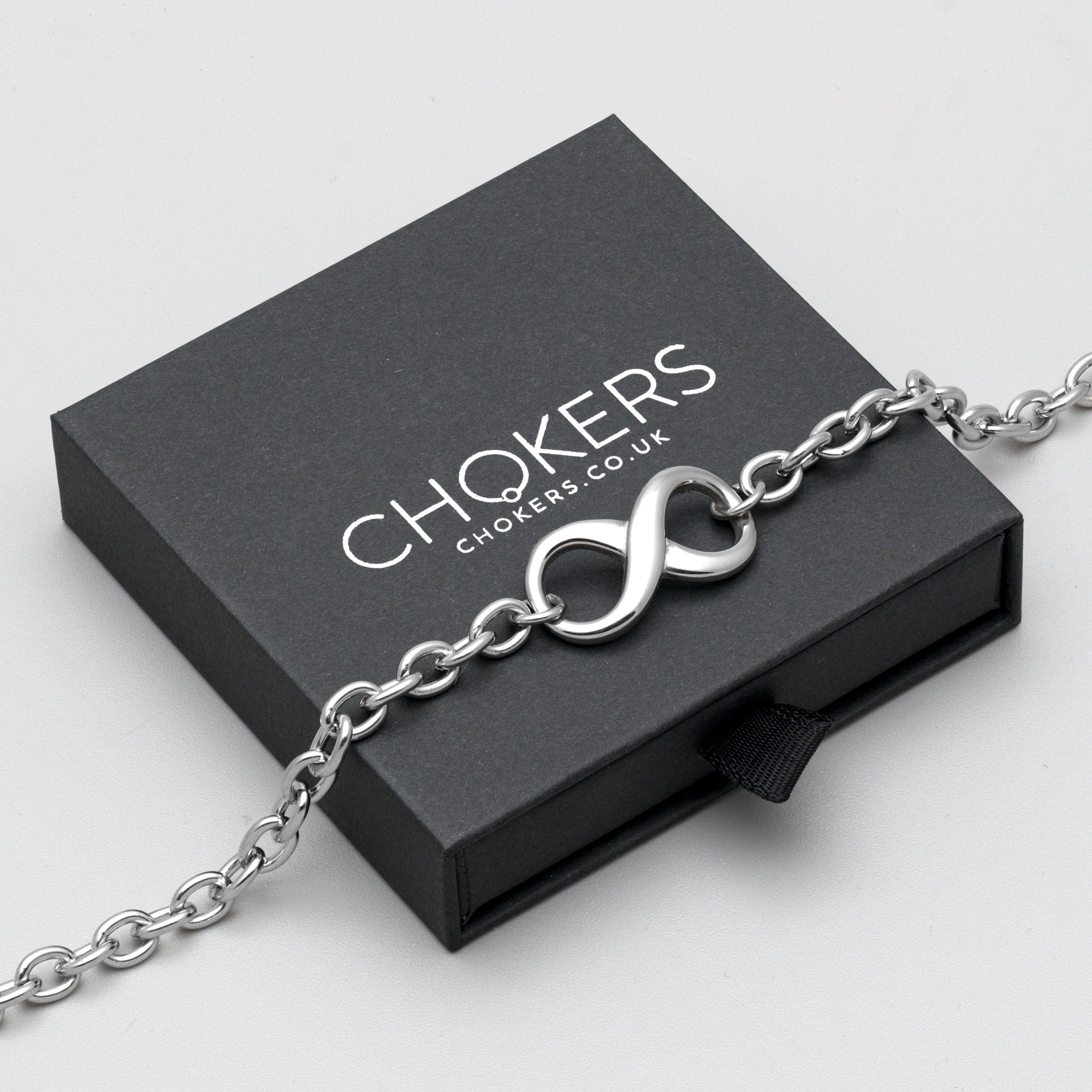 Silver Infinity|Eternity Day Collar - 6mm Cable Chain Submissive Choker